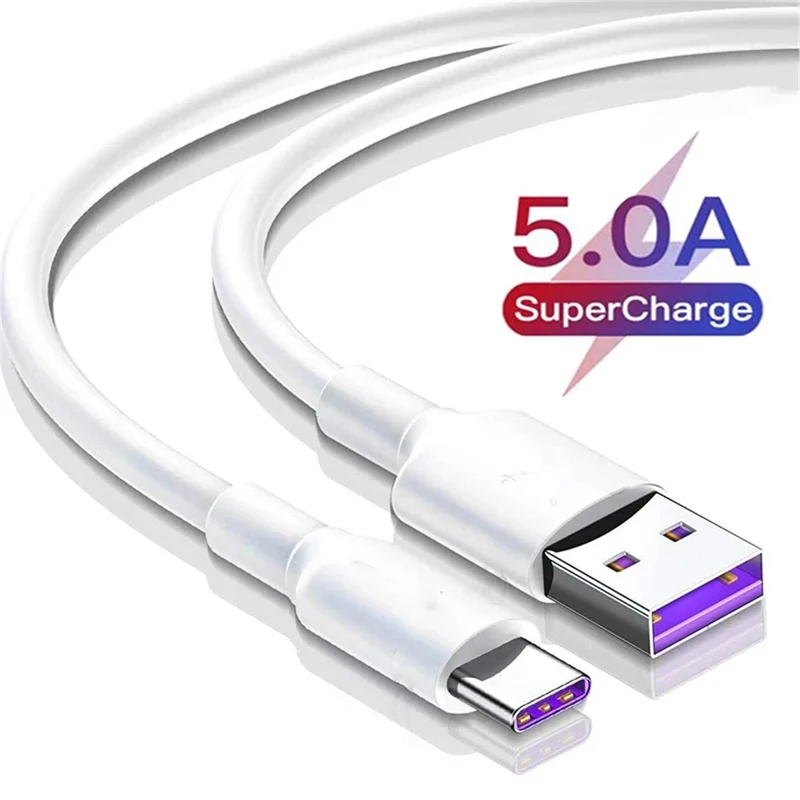 USB Type C Cable 5A For Xiaomi mi 11 For Samsung S20 S9 S8 Huawei P40 ...