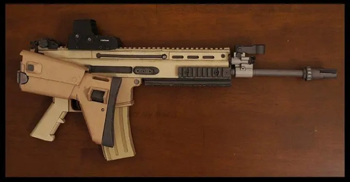 3D Paper Model Firearms Mk16 Scar-L Internal Structure Automatic Rifle ...