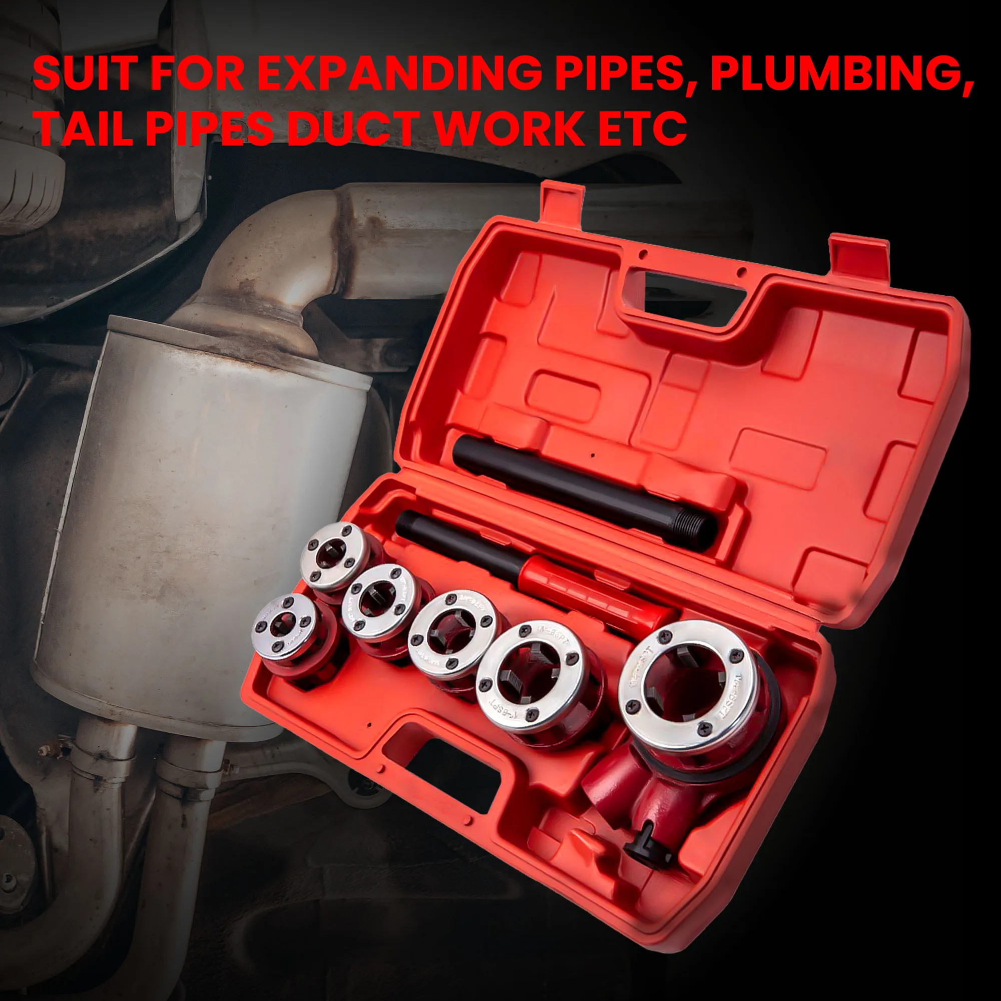 Ratchet Pipe Threading Threader Die Bar Head Handle Tool Kit 1/4'' 3/4 ...