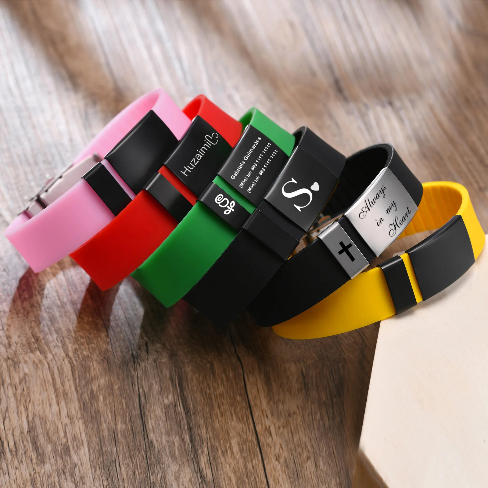 Pulsera-de-identificaci-n-personalizada-con-grabado-gratis-pulseras-de ...