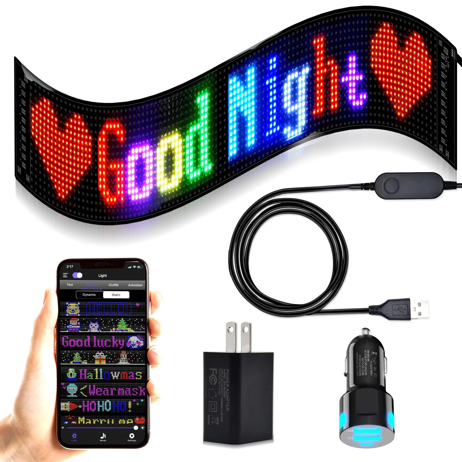 Ultra-Thin-And-Flexible-Usb-Car-Led-Advertising-Screen-Bluetooth-Full ...