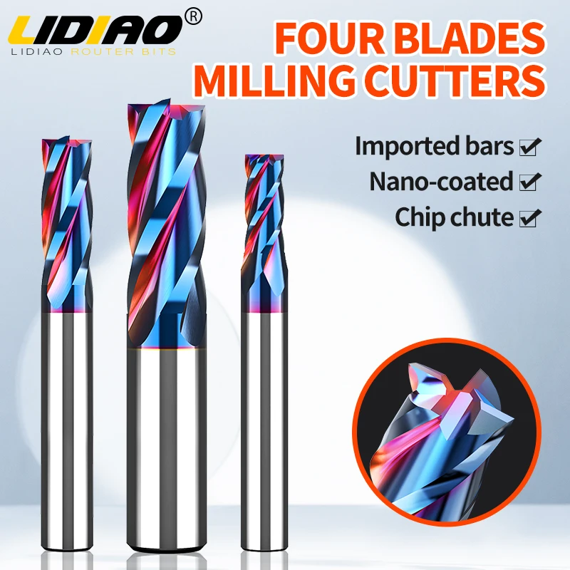 LIDIAO-HRC65-Milling-Cutter-Tools-Carbide-Radius-End-Cutter-Mill ...