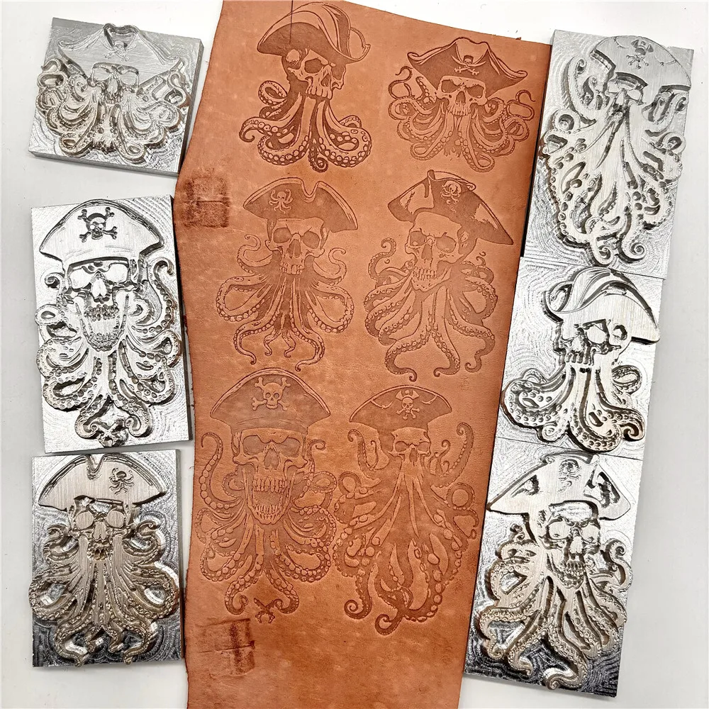 6pcs/set Skull Head Design Leather Stamping Mold Pirate Logo Leather ...