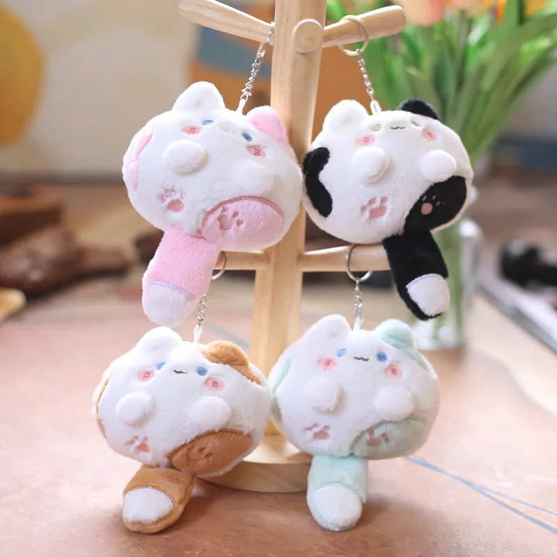 New-Cute-Cartoon-Plush-Cat-Keychain-Lucky-Cat-Doll-Keyring-For-Girls ...