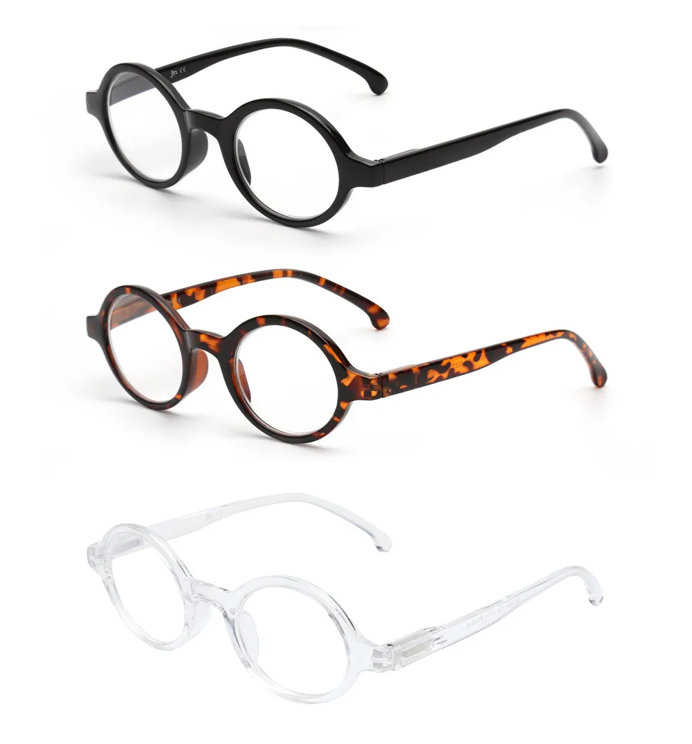 Dioptrie +2,75 - blanc - Lunettes De Lecture Rondes À Charnière De ...