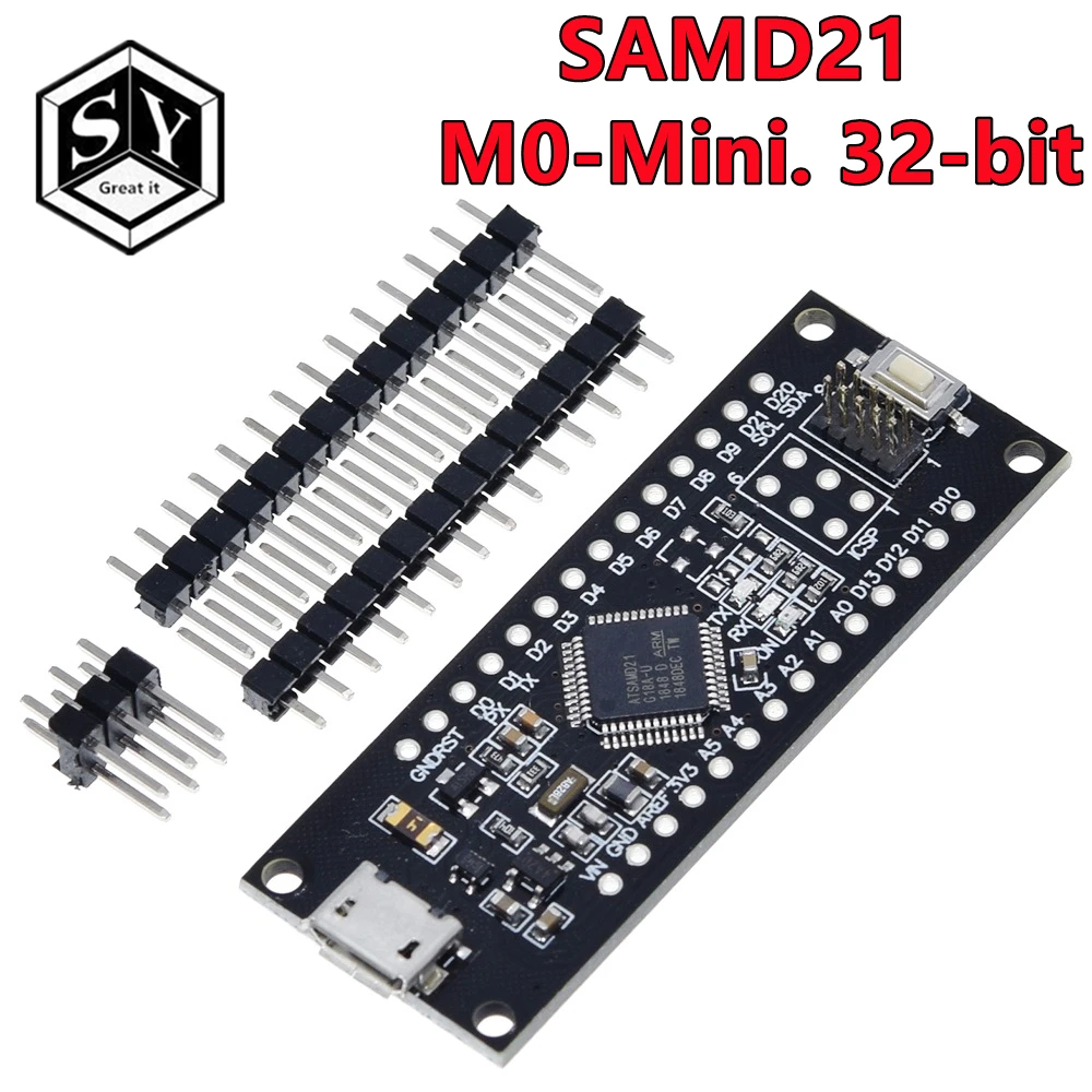 SAMD21 M0 Mini. 32 bit ARM Cortex M0 core. Pins UnSoldered. Compatible with Arduino Zero ...