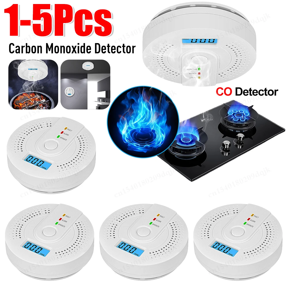 Digital Carbon Monoxide Detector CO Alarm Detector with LED Indicator ...