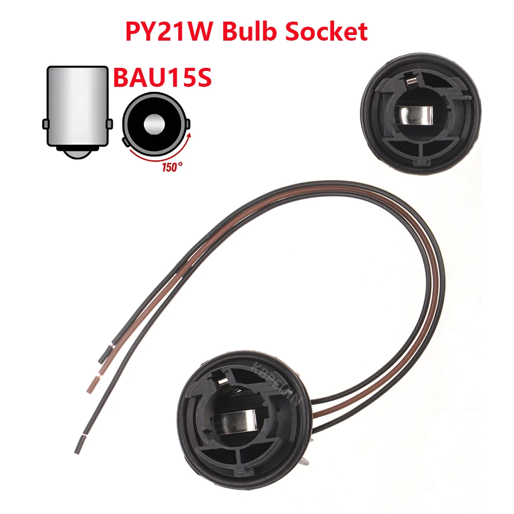 1Pcs BAU15S PY21W Socket Bulb Holder Pre Wired For Ford Fiesta Citroen ...
