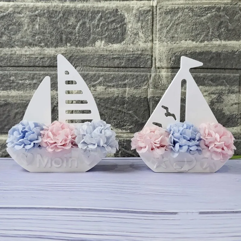 Sailboat Ornaments Silicone Mold DIY Handmade Boat Shape Dried Flower ...