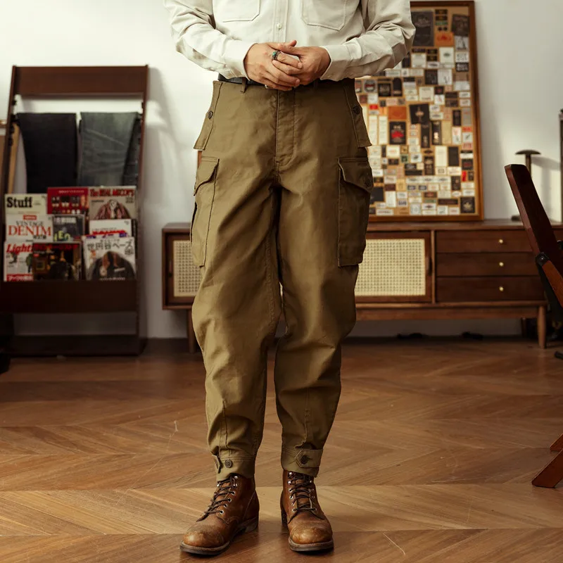 Red-Tornado-Ground-Crew-Trousers-1930s-Style-Mens-Tapered-Cargo-Pants ...