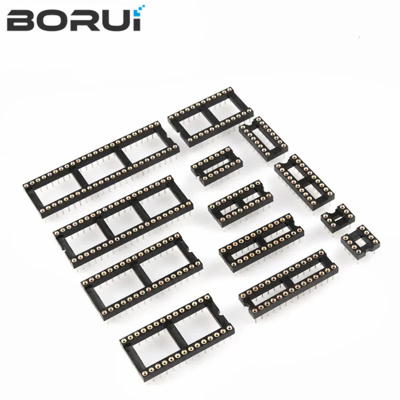 10PCS Round Hole IC socket Connector DIP 6 8 14 16 18 20 24 28 40 pin ...