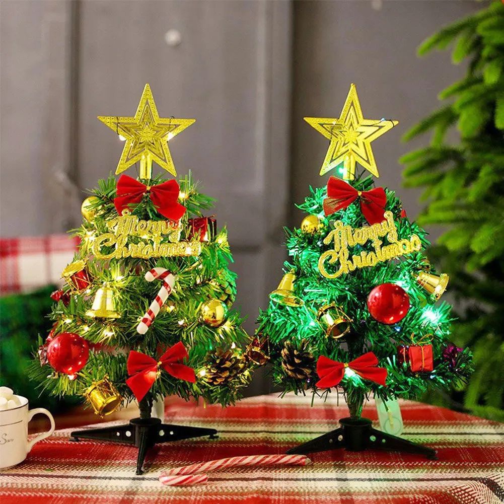 30/45/60CM Christmas Tree Set Christmas Decor with Lights Desktop Mini ...