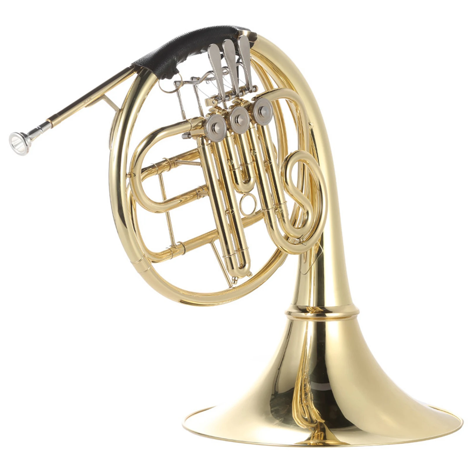Bb-Single-French-Horn-3-Key-Brass-Gold-Lacquer-Single-Row-Split-French ...