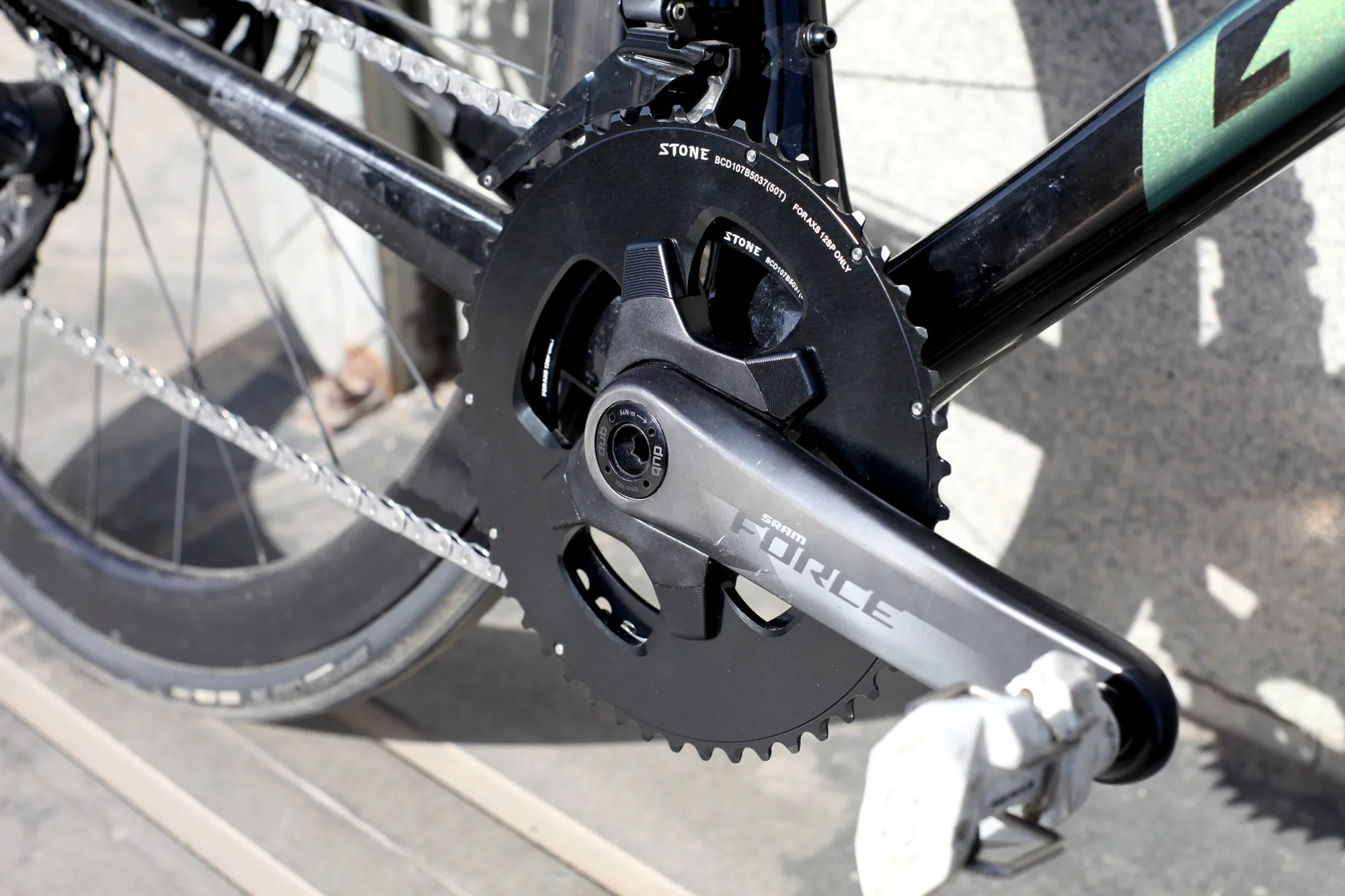 STONE 107BCD Bike Double Chainring Round 2X for Sram FORCE ETAP Flattop ...