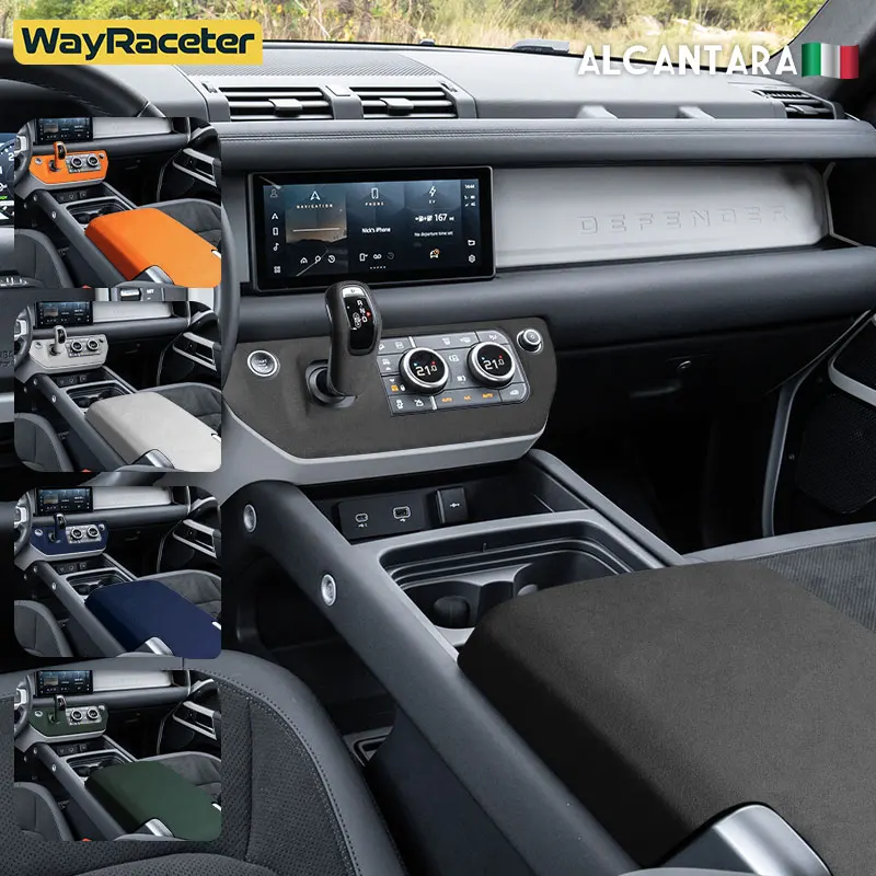 Alcantara-Wrap-LHD-Gear-Shift-Knob-Dashboard-Frame-Trim-Armrest-Box ...