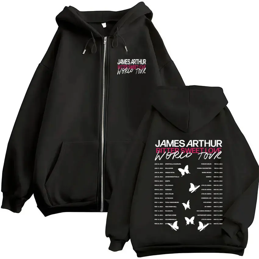 James Arthur Bitter Sweet Love Album Tour Mens Women Zipper Hoodie ...
