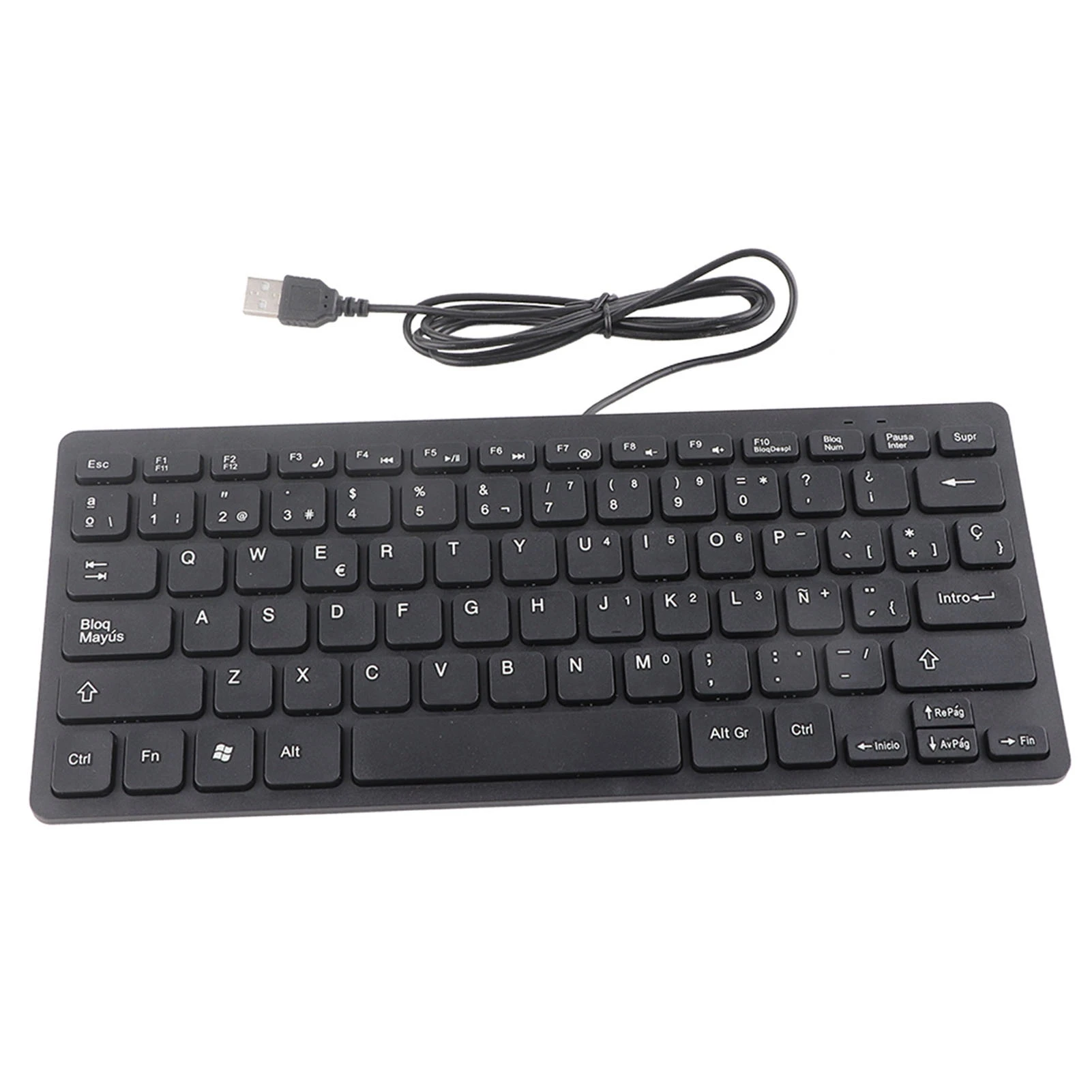 78-Keys-Spanish-Keyboard-USB-Wired-Mini-Portable-Ultra-Thin-Keyboard ...
