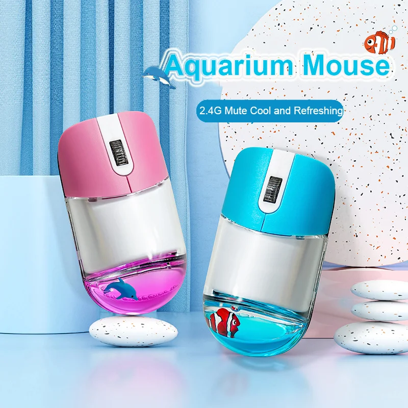 2.4G Cute Ocean Creatures Wireless Mouse Creative Floating Animals ...