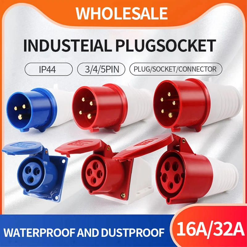 Industrial-plug-and-socket-waterproof-connector-3PIN-4PIN-5PIN-16A-32A ...