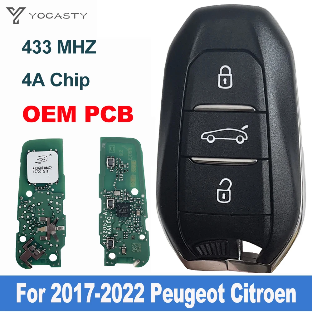 YOCASTY Original PCB Smart Car Key Keyless Go For PEUGEOT 308 508 ...
