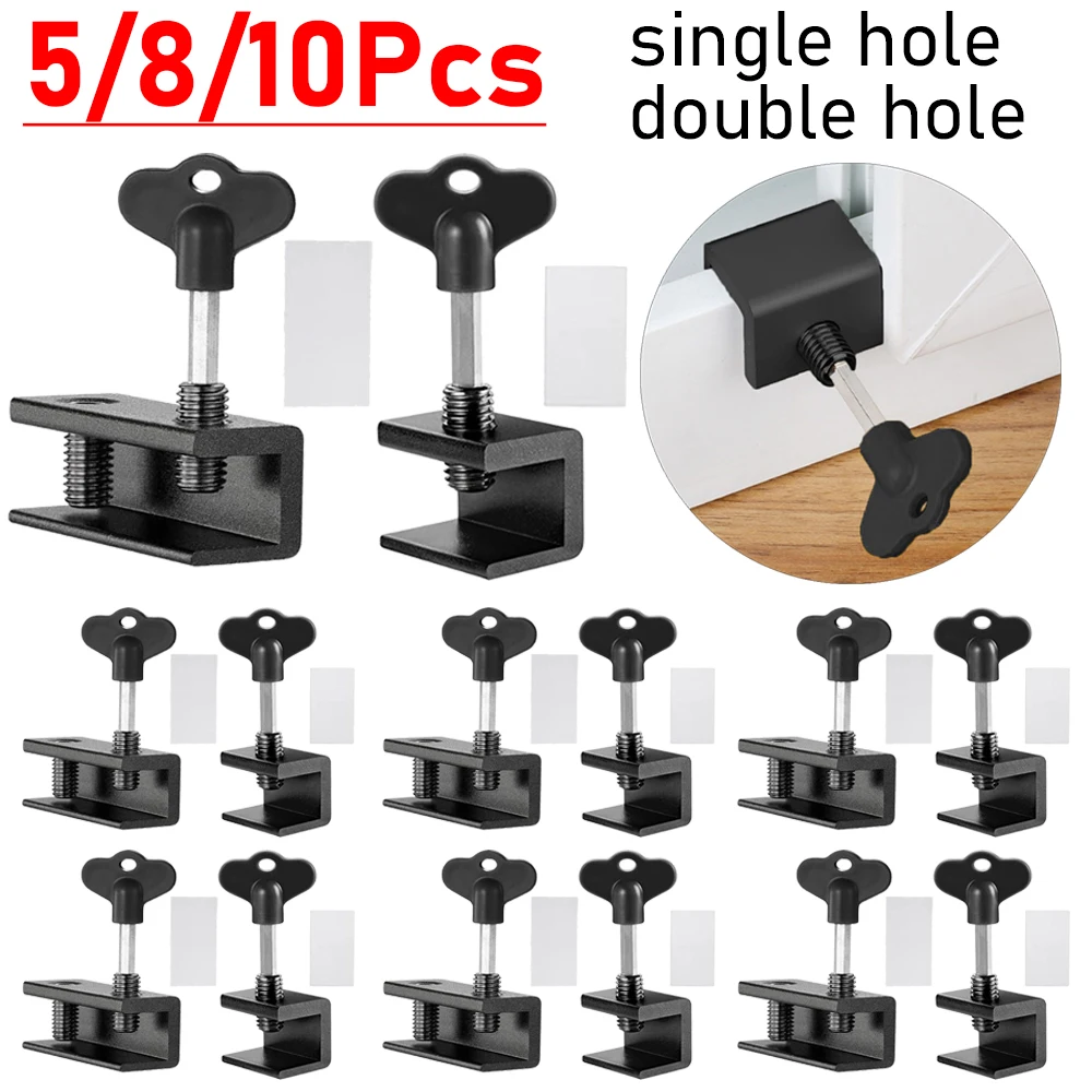 1-10Pcs Aluminum Alloy Window Lock Stopper Sliding Window Anti-theft ...