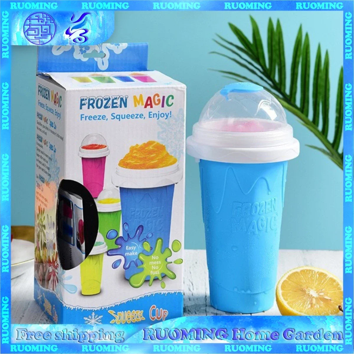 Homemade Smoothie Cup Ice Cream Maker Quick-Frozen Silicone Squeeze Cup ...