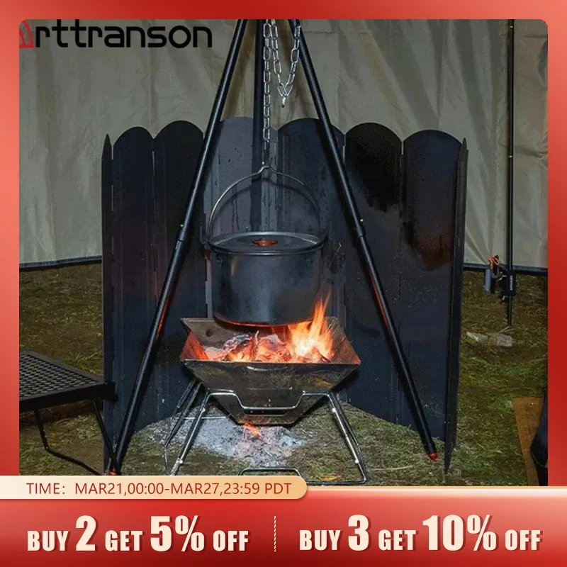 Folding Camping Stove Windscreen Outdoor Wind Blocker 8 Plates Camping ...