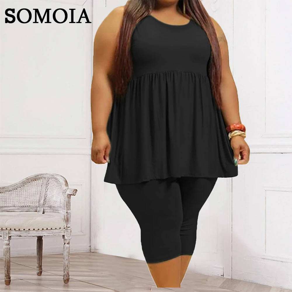 Summer-Plus-Size-Two-Piece-Women-s-Clothing-Sexy-Sleeveless-Fashion ...