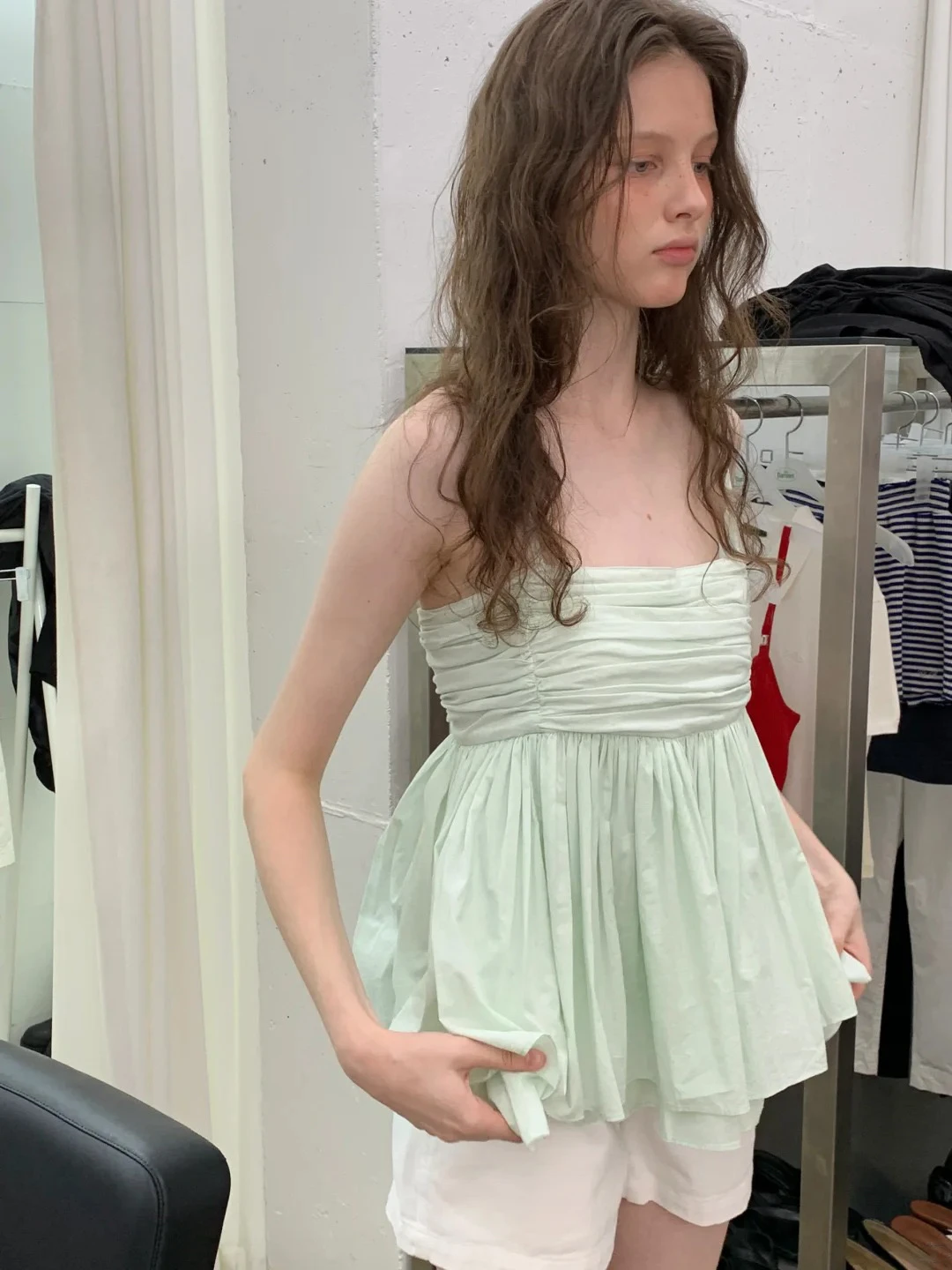 Preon-Factory-Barnnet-Holiday-Style-Ruffle-Edge-Folds-Strapless-Tank ...