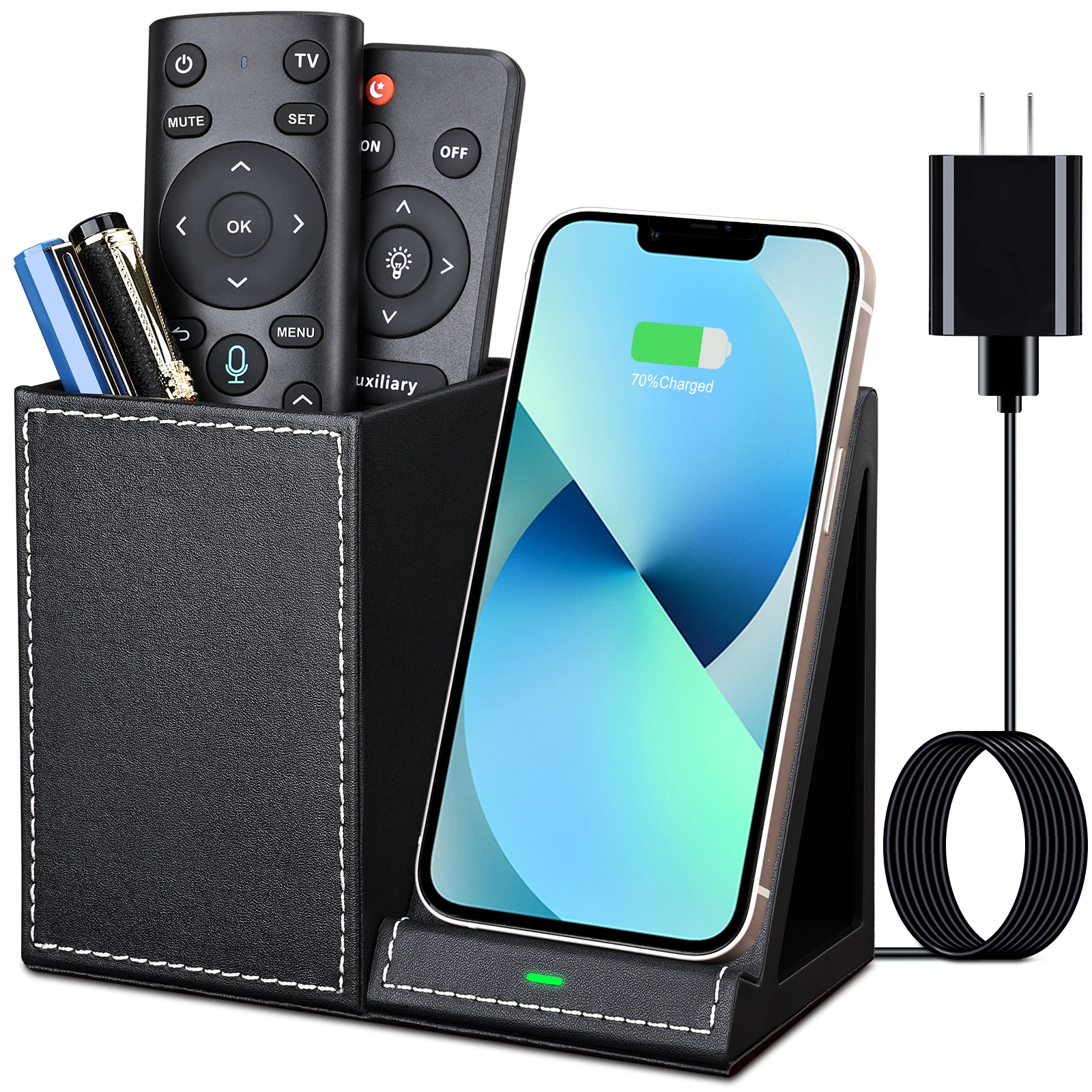 Multi-Functional-Pen-Holder-with-10W-Fast-Wireless-Charger-Office-Desk ...