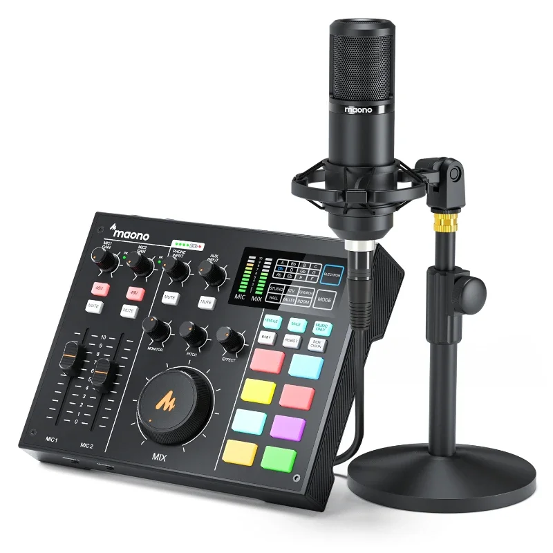 Audio Interface Sound Card with XLR Microphone All-In-One Kit Audio ...