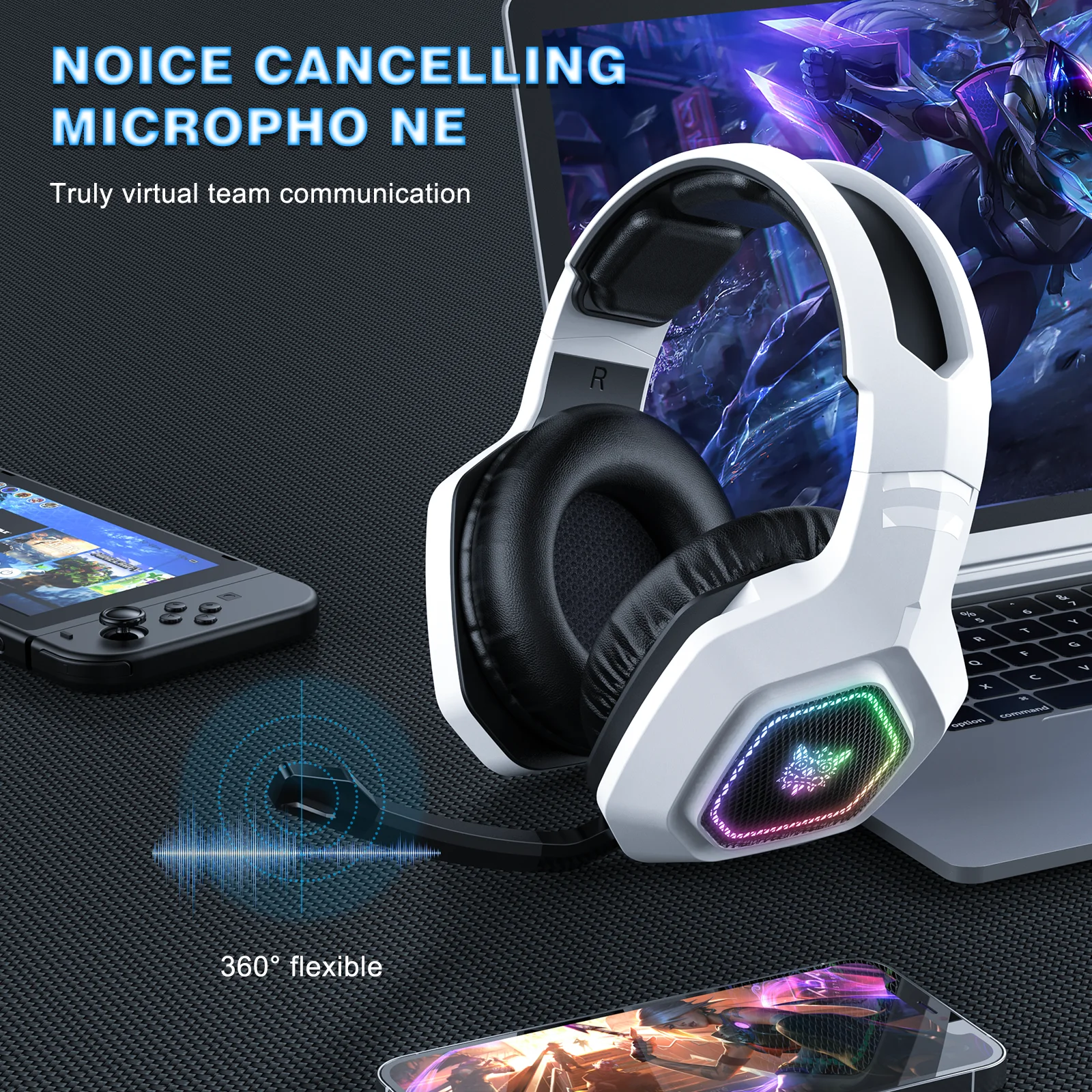 ONIKUMA tri-mode headset gaming headset wireless gaming computer wired ...
