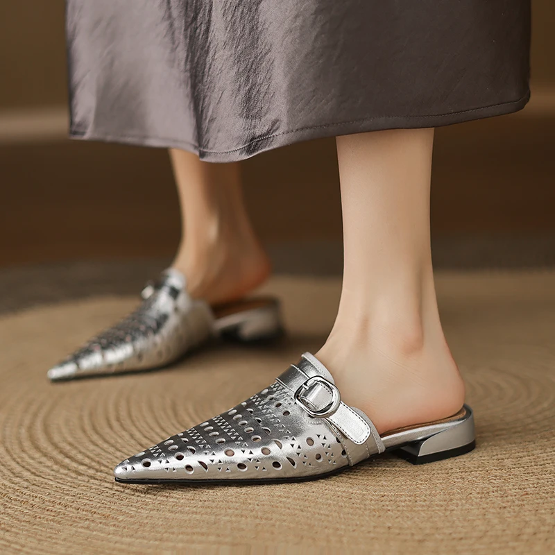 Women's Mueller Slippers Pointed Toe Slingback Stiletto Heels Sandals ...