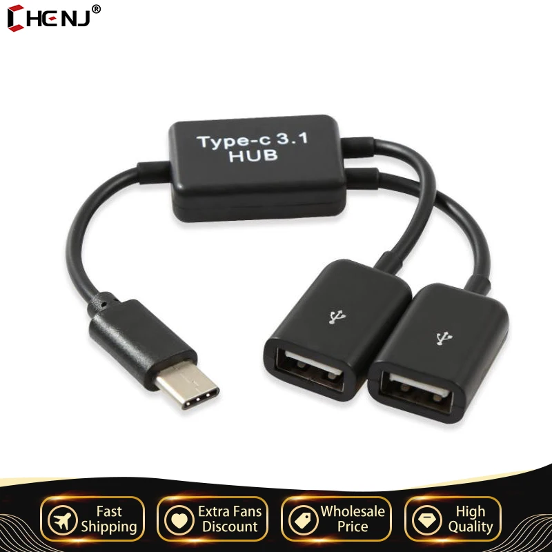Micro USB tipo C a 2 OTG, Cable HUB de doble puerto Y divisor ...