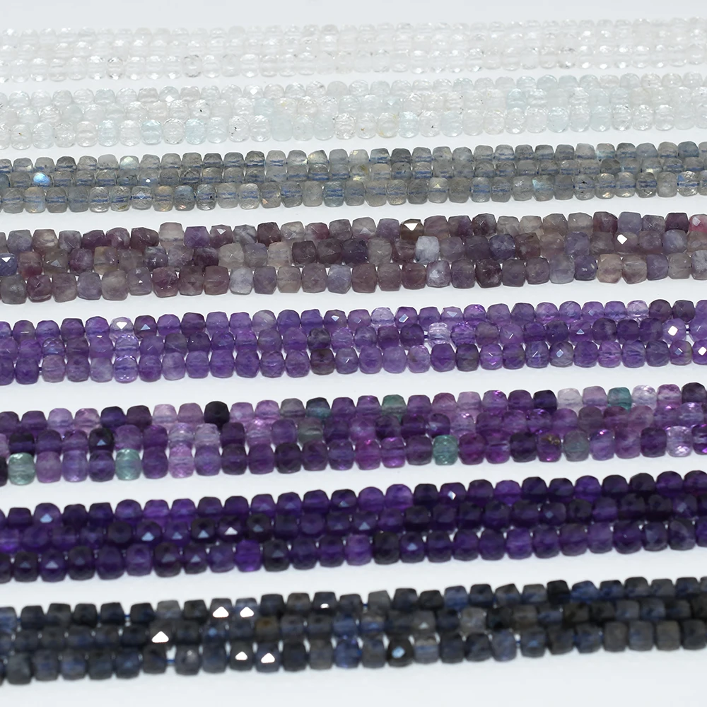 Natural-Amethyst-Quartz-Iolite-Fluoirte-Irregular-Faceted-Cube-Beads ...