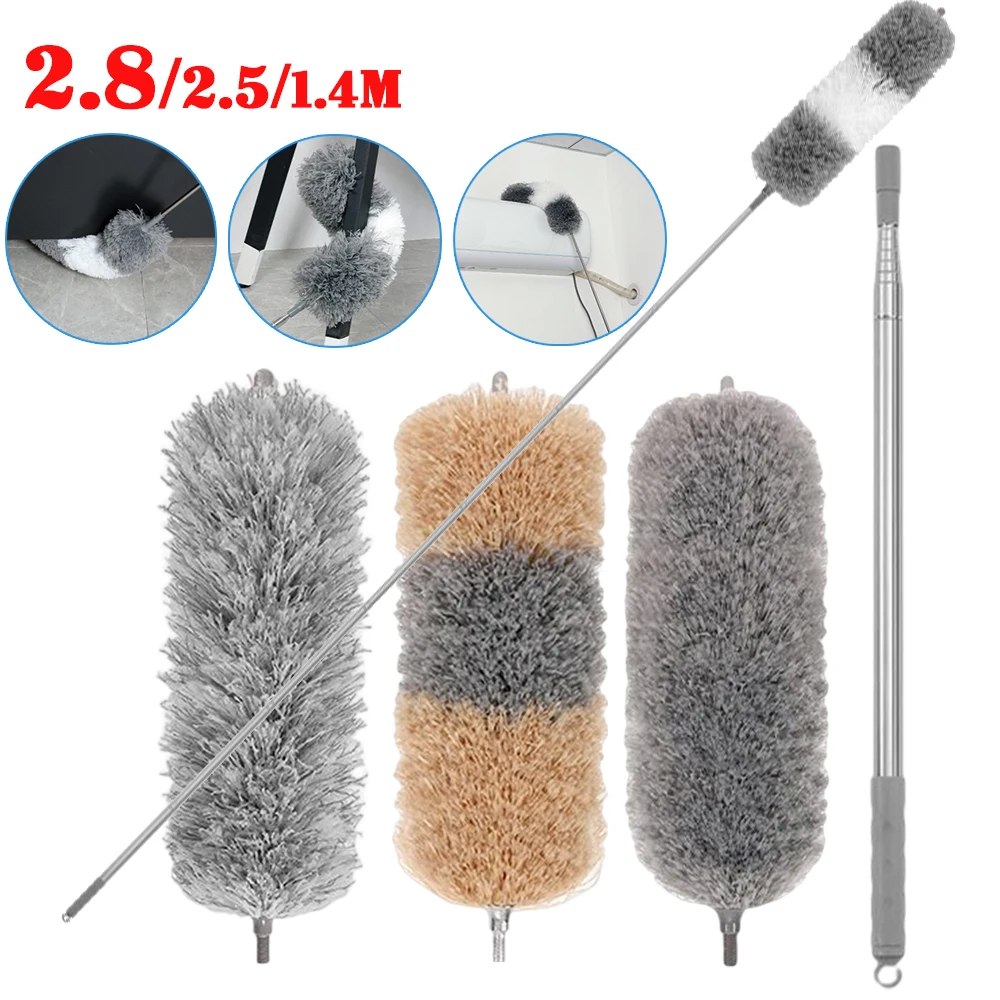 Microfiber Duster 2.8/2.5/1.4M Extendable Duster Cleaner Brush ...