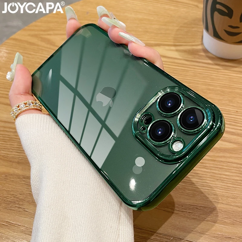 Luxury Glass Camera Protector Square Plating Case For iPhone 14 13 12 Mini 11 Pro Max X XS XR 8 ...
