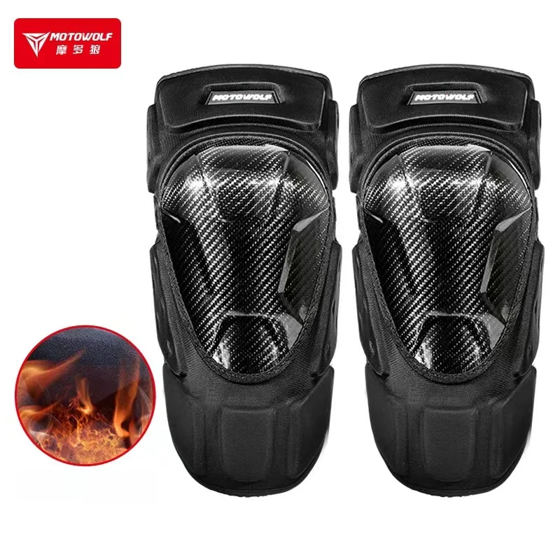 Motorcycle-Winter-Cycling-Warm-Plush-Knee-Protection-Carbon-Fiber-Anti ...