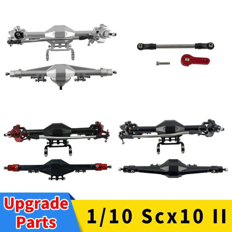 axial-scx10-ii-2-upgrades-Parts-Metallic-Front-Rear-Straight-Complete ...