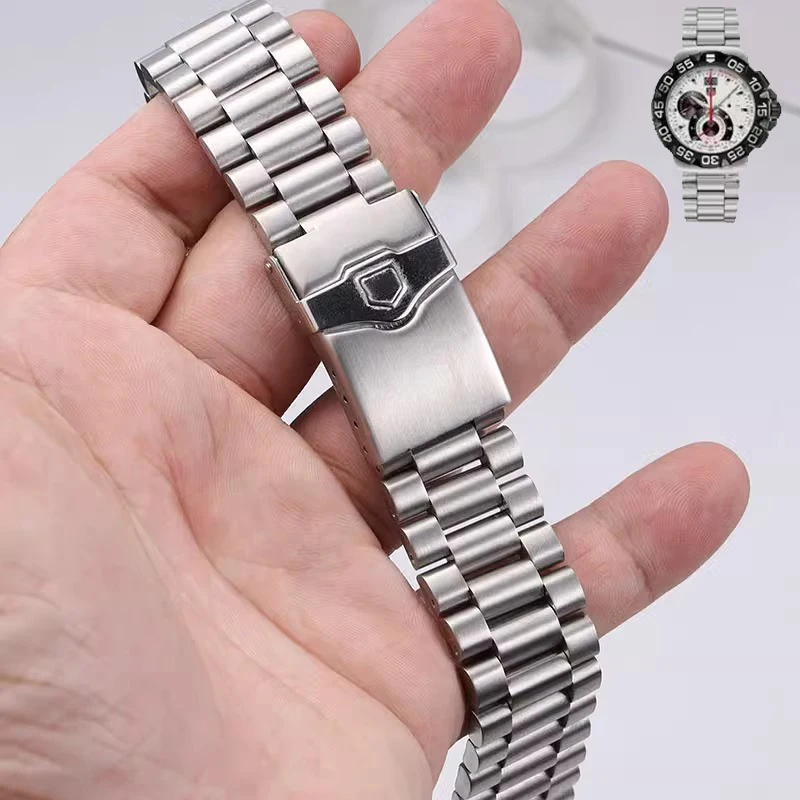 Solid-Stainless-Steel-Watchband-For-TAG-heuer-F1-Watch-Strap-Flat-End ...