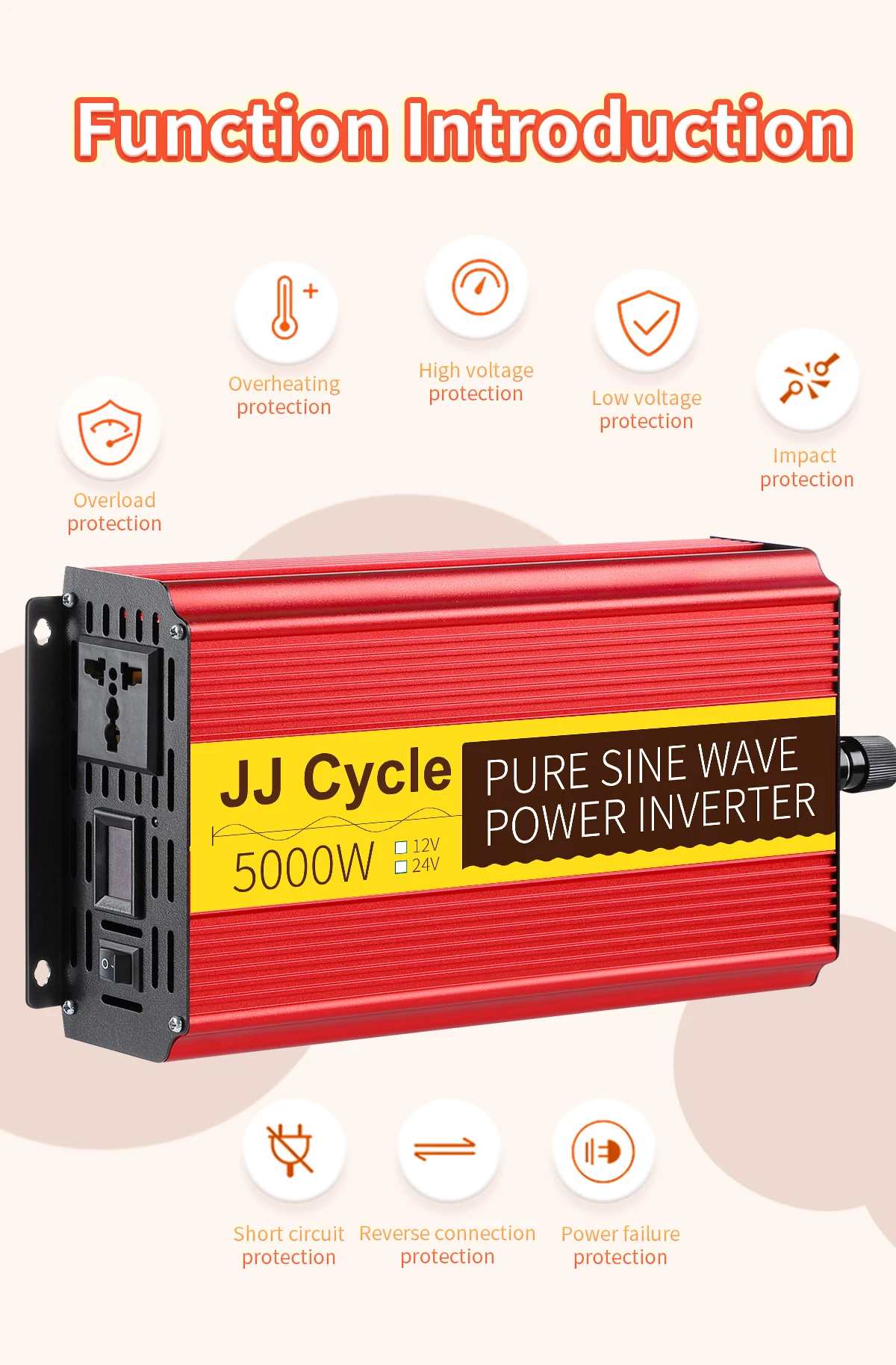inverter 12v 220v pure sine 50HZ 8000W 7000W 6000W 5000W 4000W 3000W ...