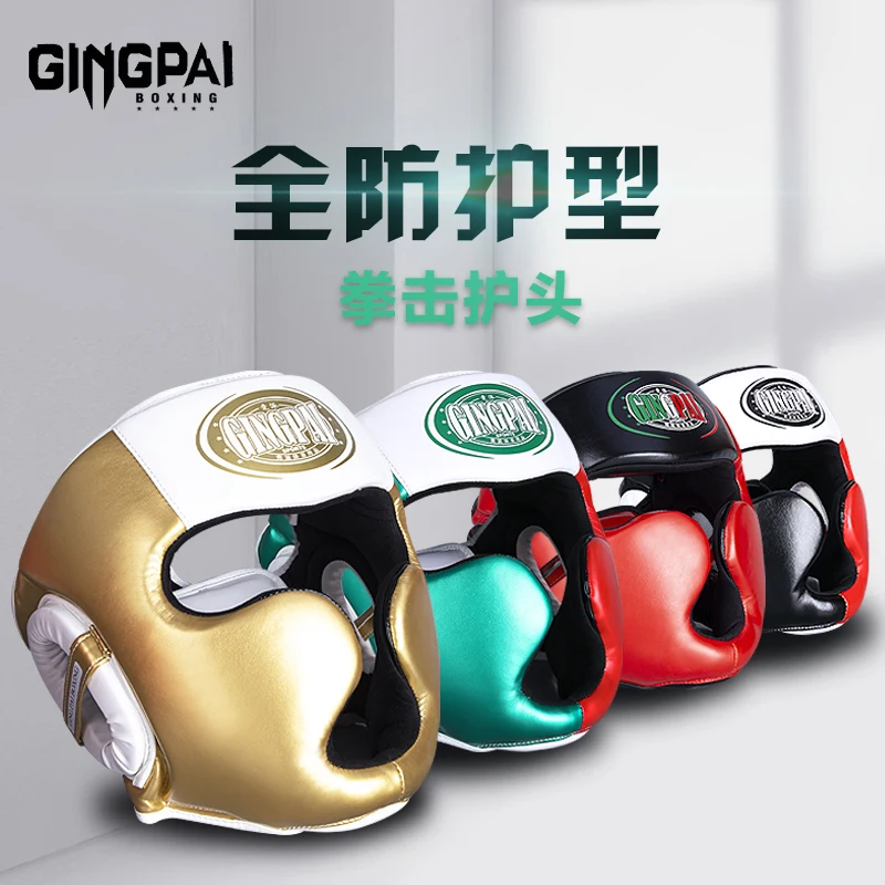 Kick-Boxing-Helmet-PU-Leather-Men-Women-Karate-Head-Guard-MMA-Sanda ...