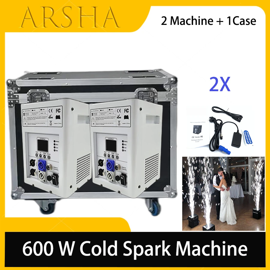 2 Pcs 600w Cold Sparks Machine With Flight Case Sparkler Wedding ...