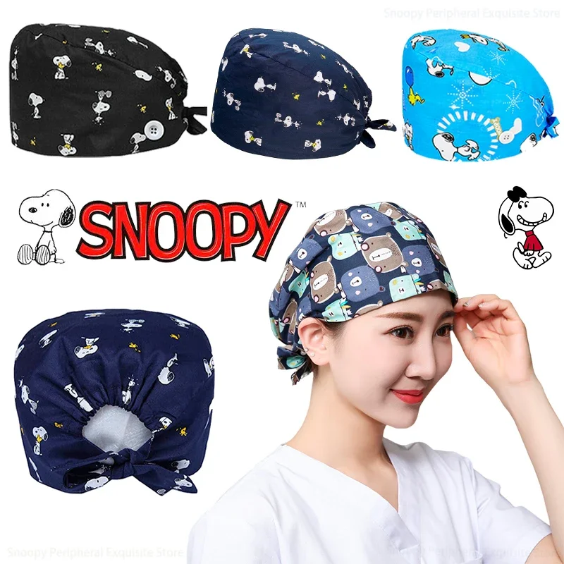 Snoopy-Operating-Cap-Bonnets-Nurse-Sweat-Absorbent-Head-Wrap-Surgical ...