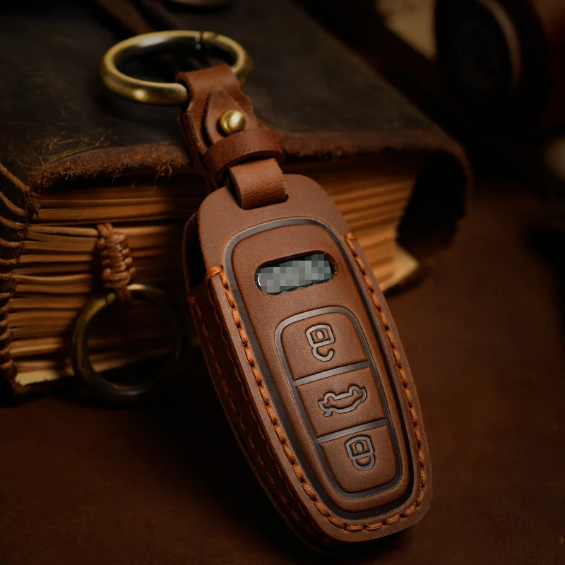 Genuine Leather Key Case Suitable for Audi Key Kit A6L A7L A8L Q7 Q8 A3 ...