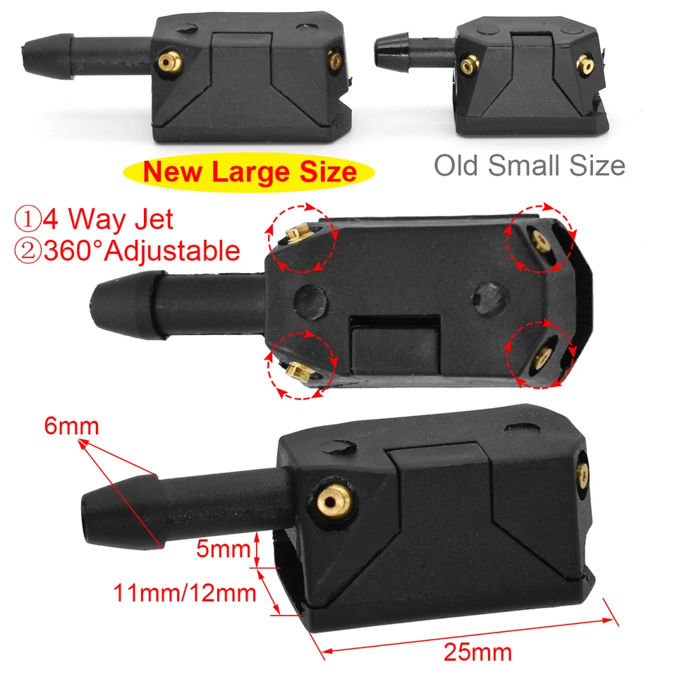 4 Way Windshield Washer Nozzles Volvo Trucks Replacement 4 Way ...