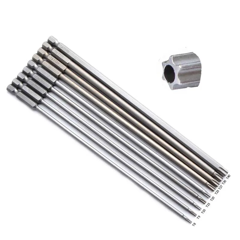 9pcs/set 200mm lengthen 1/4 Hex Shank Magnetic Star Torx Screwdriver ...