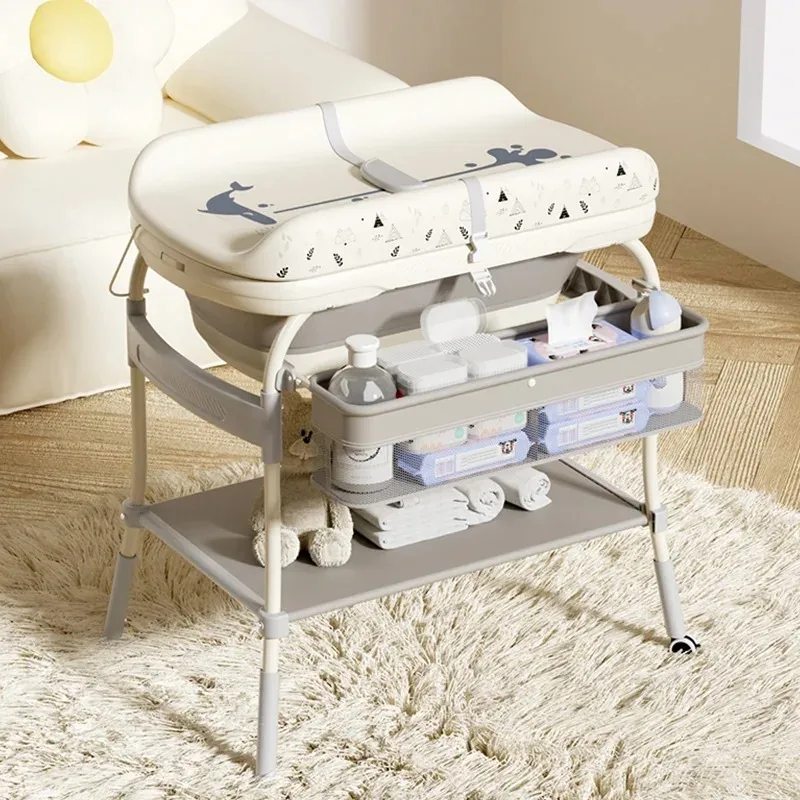 Baby-Changing-Table-with-Bathtub-2-in-1-Portable-Foldable-Infant-Diaper ...