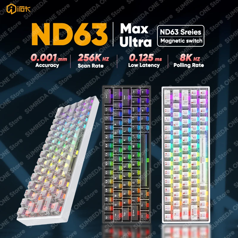 คีย์บอร์ดเกมมิ่งแบบมีสาย IROK ND63 Pro ND63 Max ND63 Ultra ND68 Pro ...