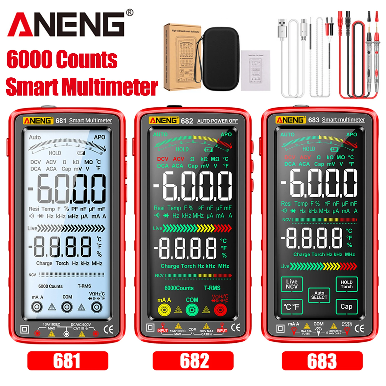 ANENG-681-682-683-Smart-Multimeter-Anti-burn-6000-Counts-AC-DC-Current ...